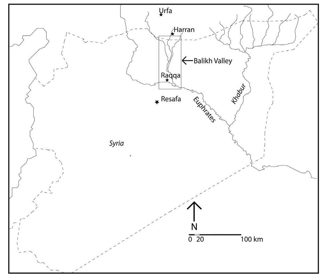 Map of syria and the balikh valley.