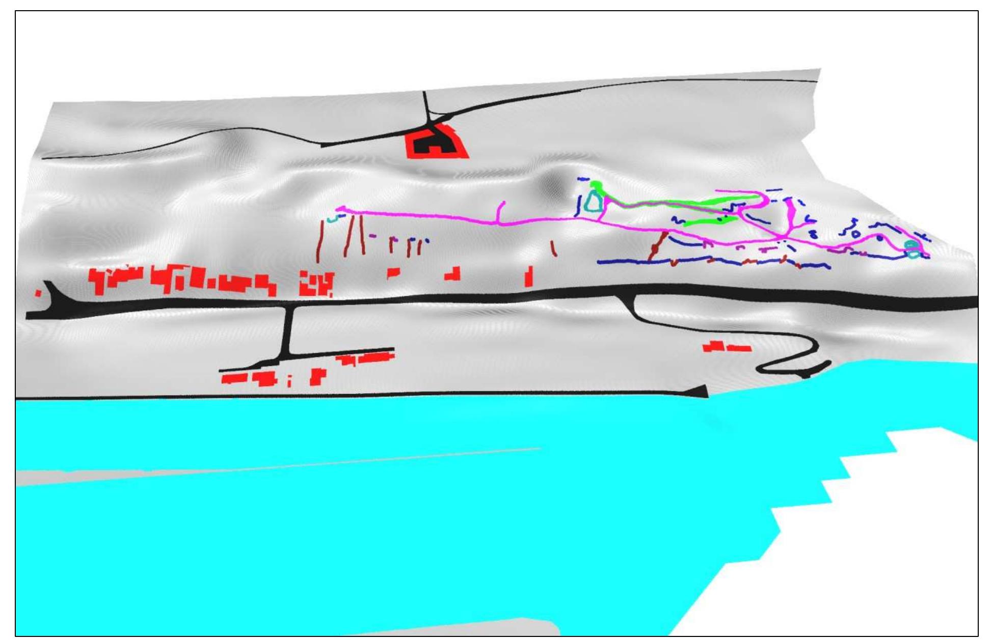 Survey map of the surface relics at the caestert plateau