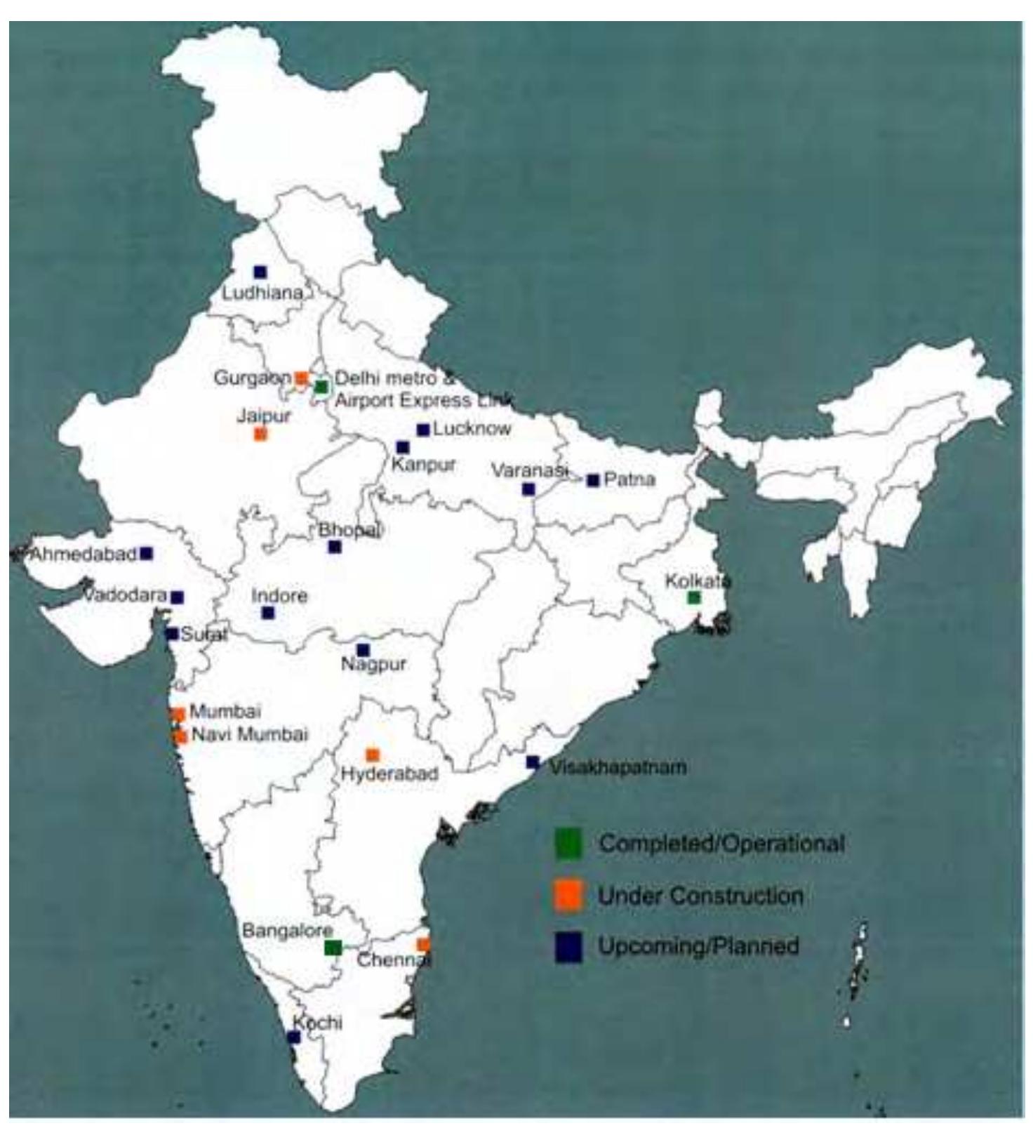 Metro Rail Projects And Their Status In India Source Iir