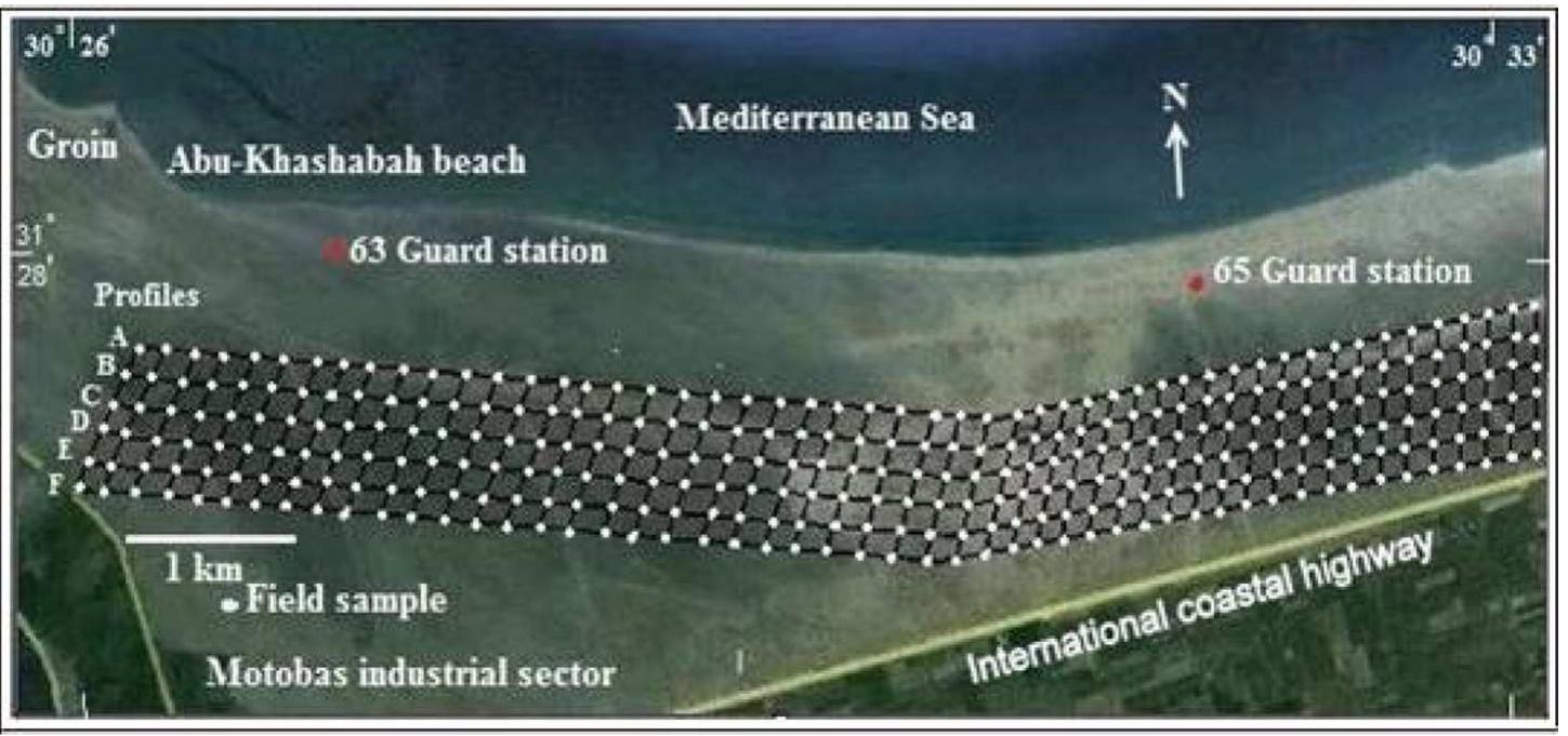Satellite map showing location of field samples. each