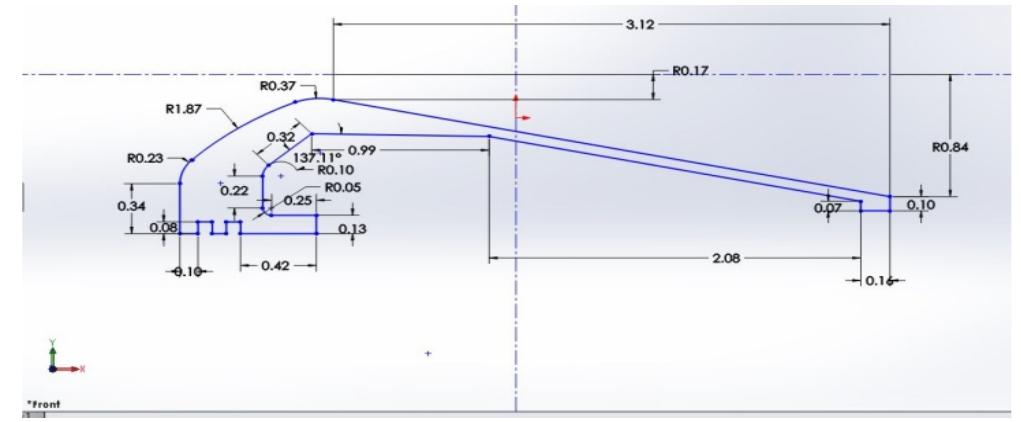 By revolving the above sketch we get the model of jet