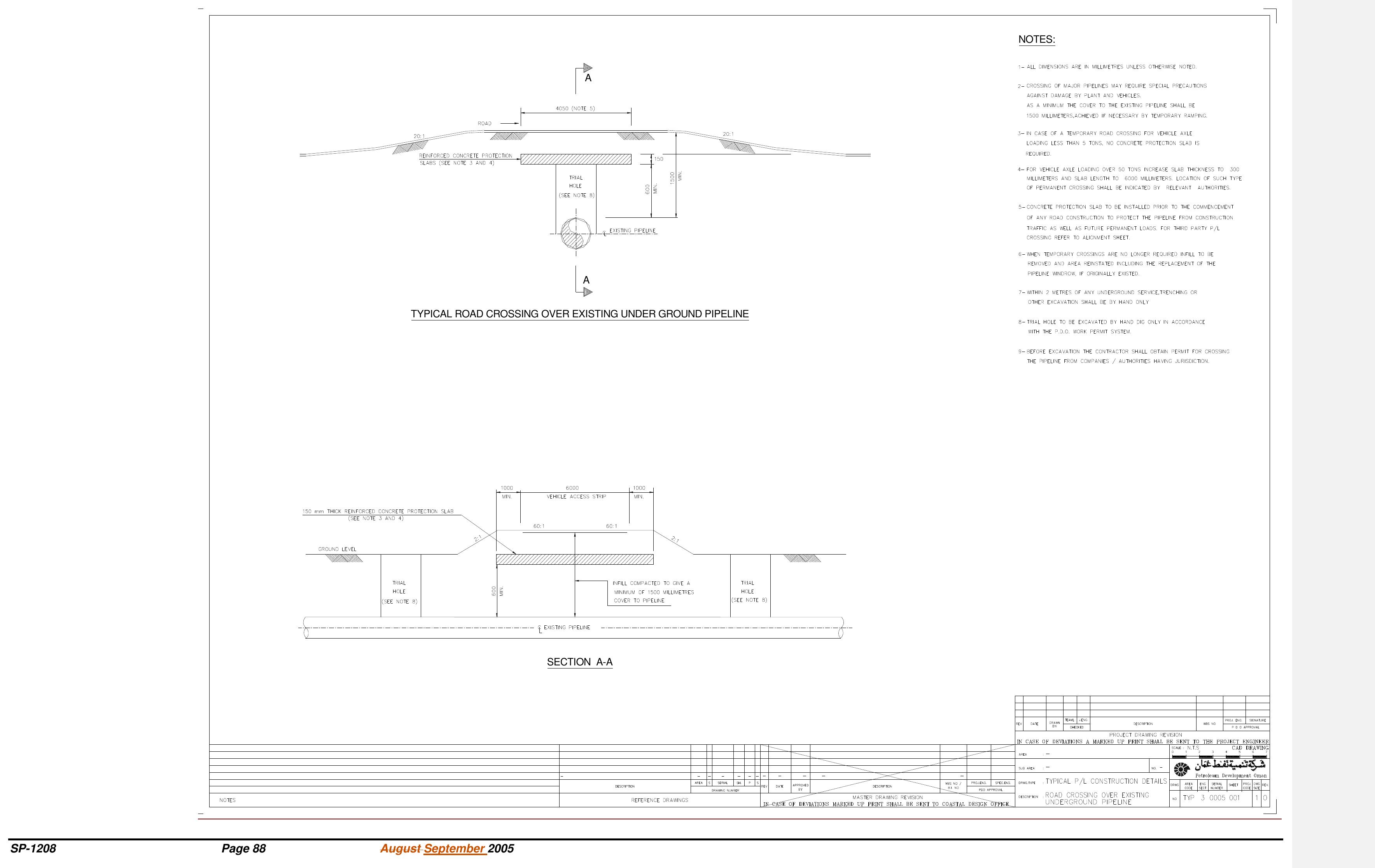 Figure 11 - Pipeline Construction Specification