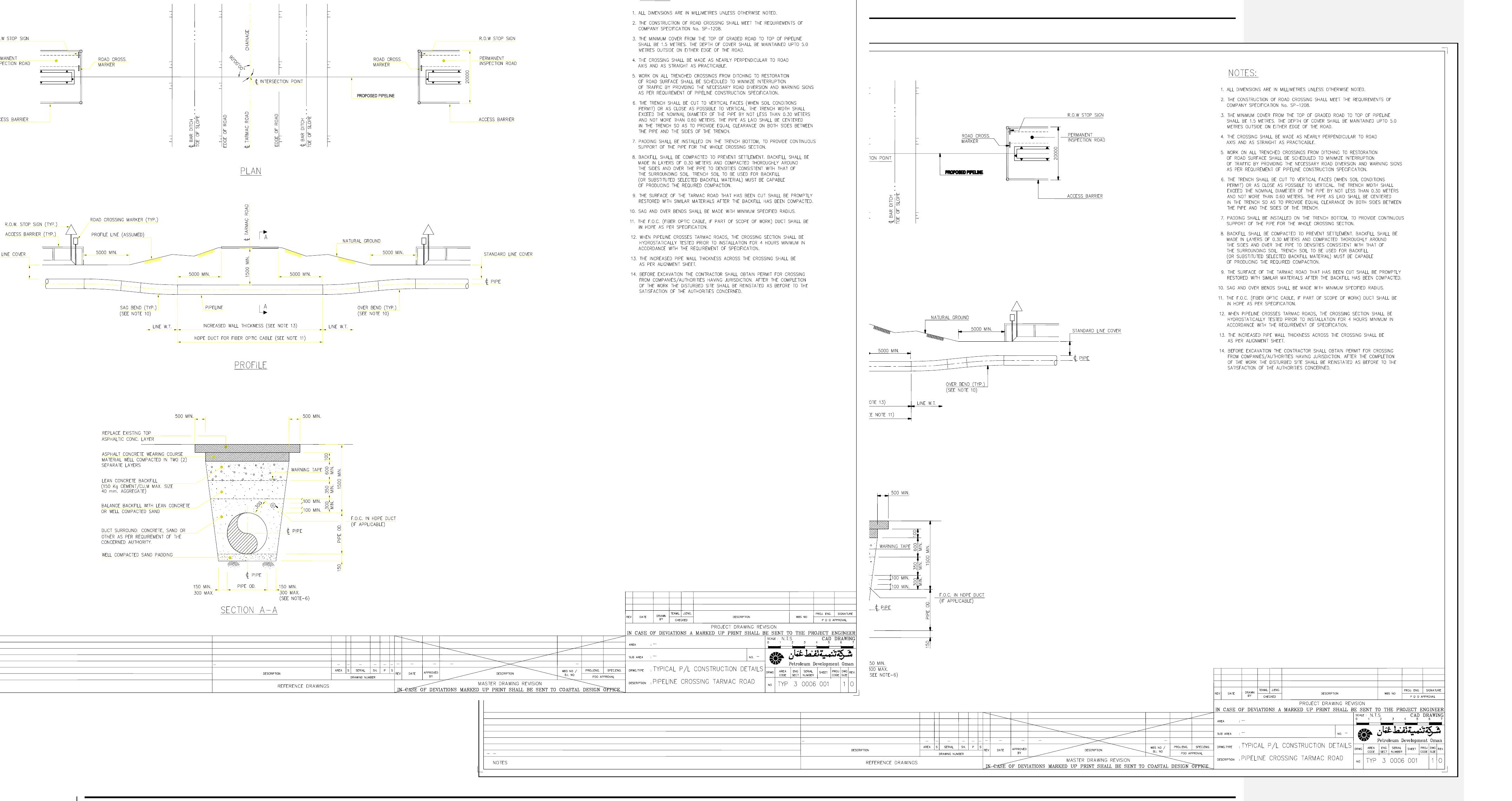 Figure 12 - Pipeline Construction Specification