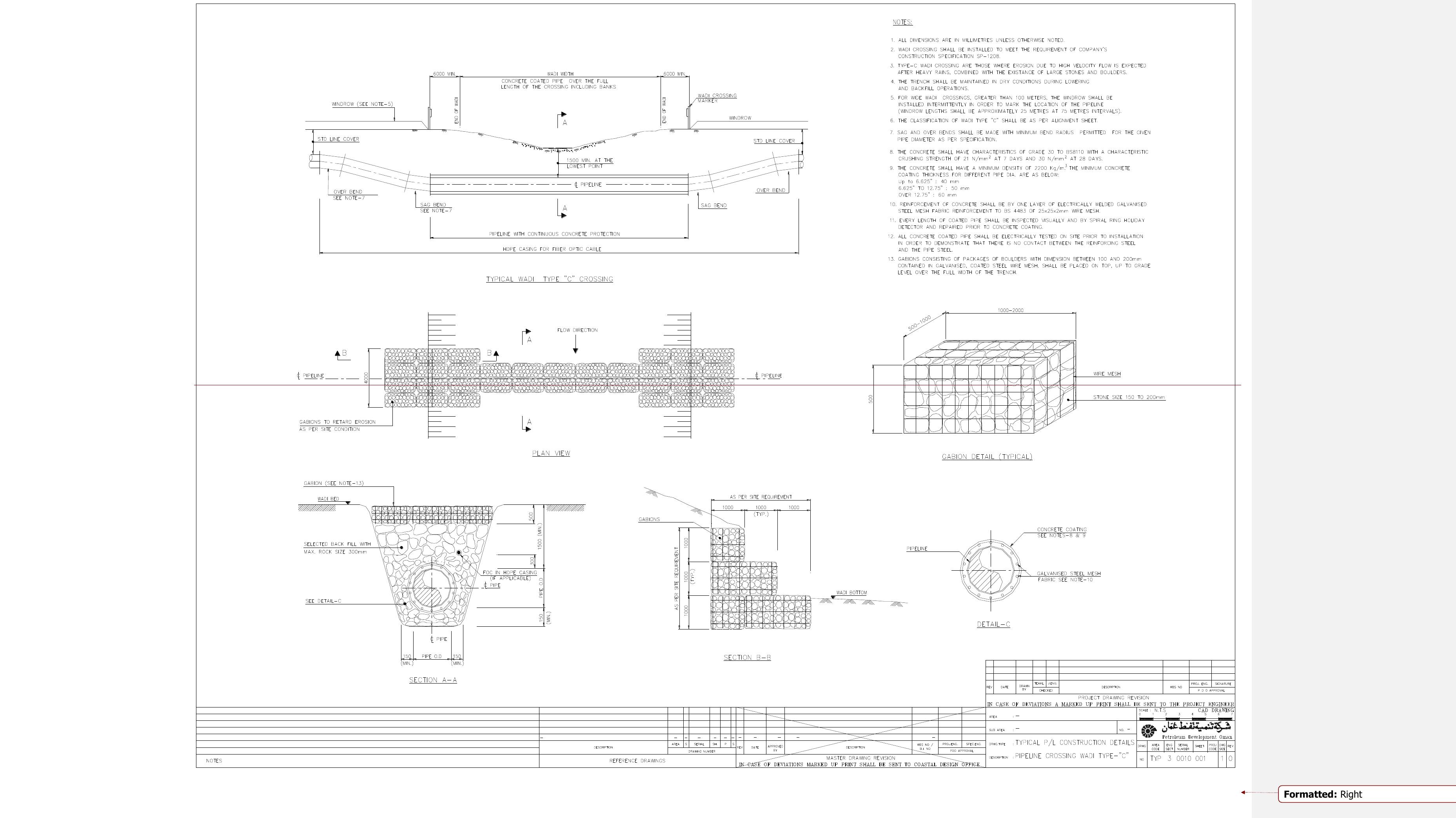 Figure 21 - Pipeline Construction Specification