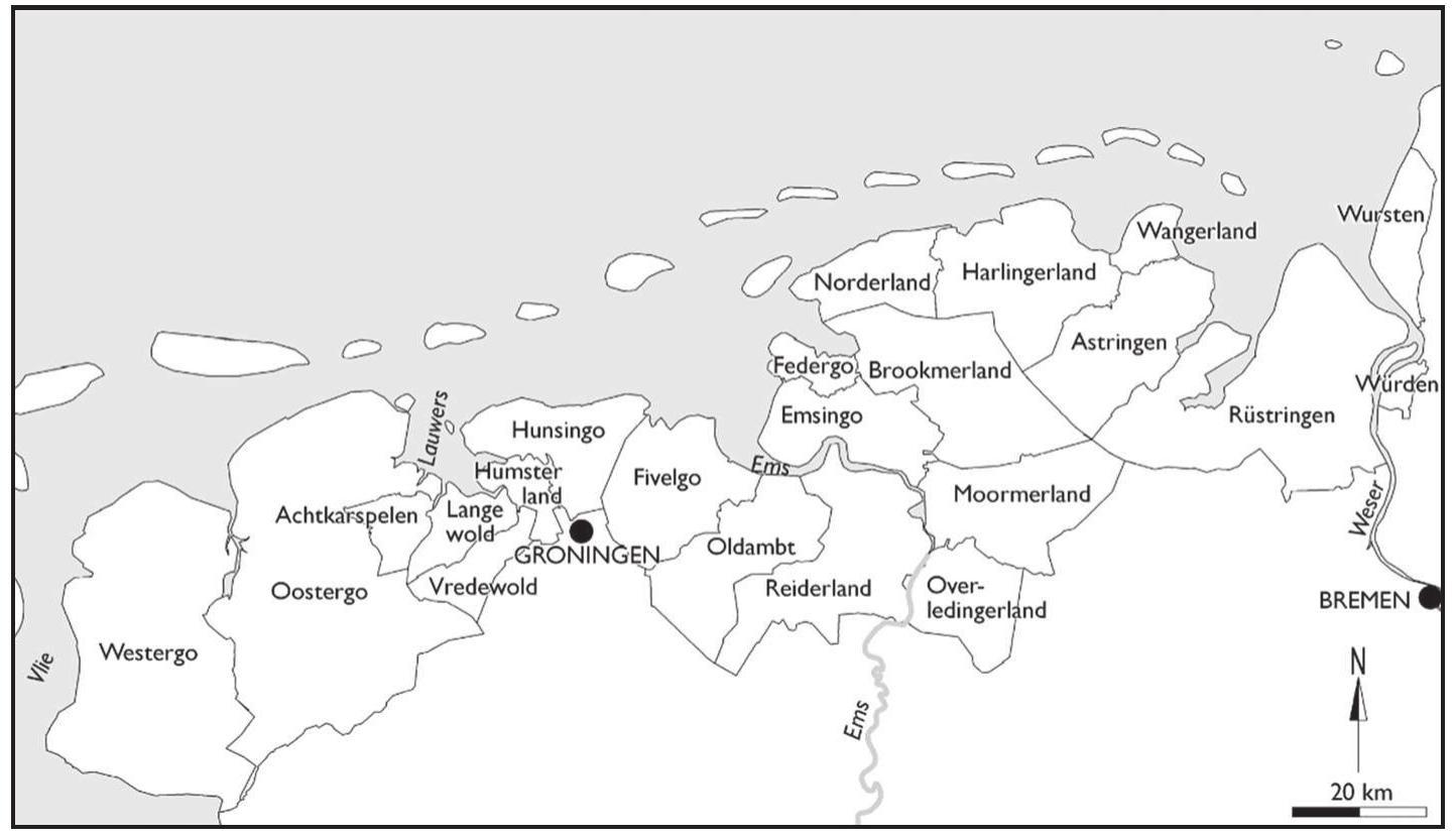 Map 1: the frisian lands around 1300