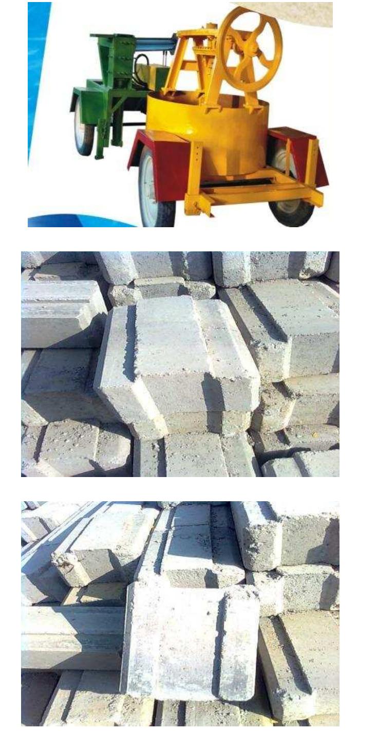 No.2.a hydraulic machine 2.b interlocking brick (ridge) 2.c