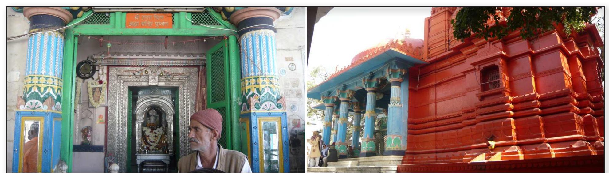 A brahma temple and its allegory. pushkar , india. photo: