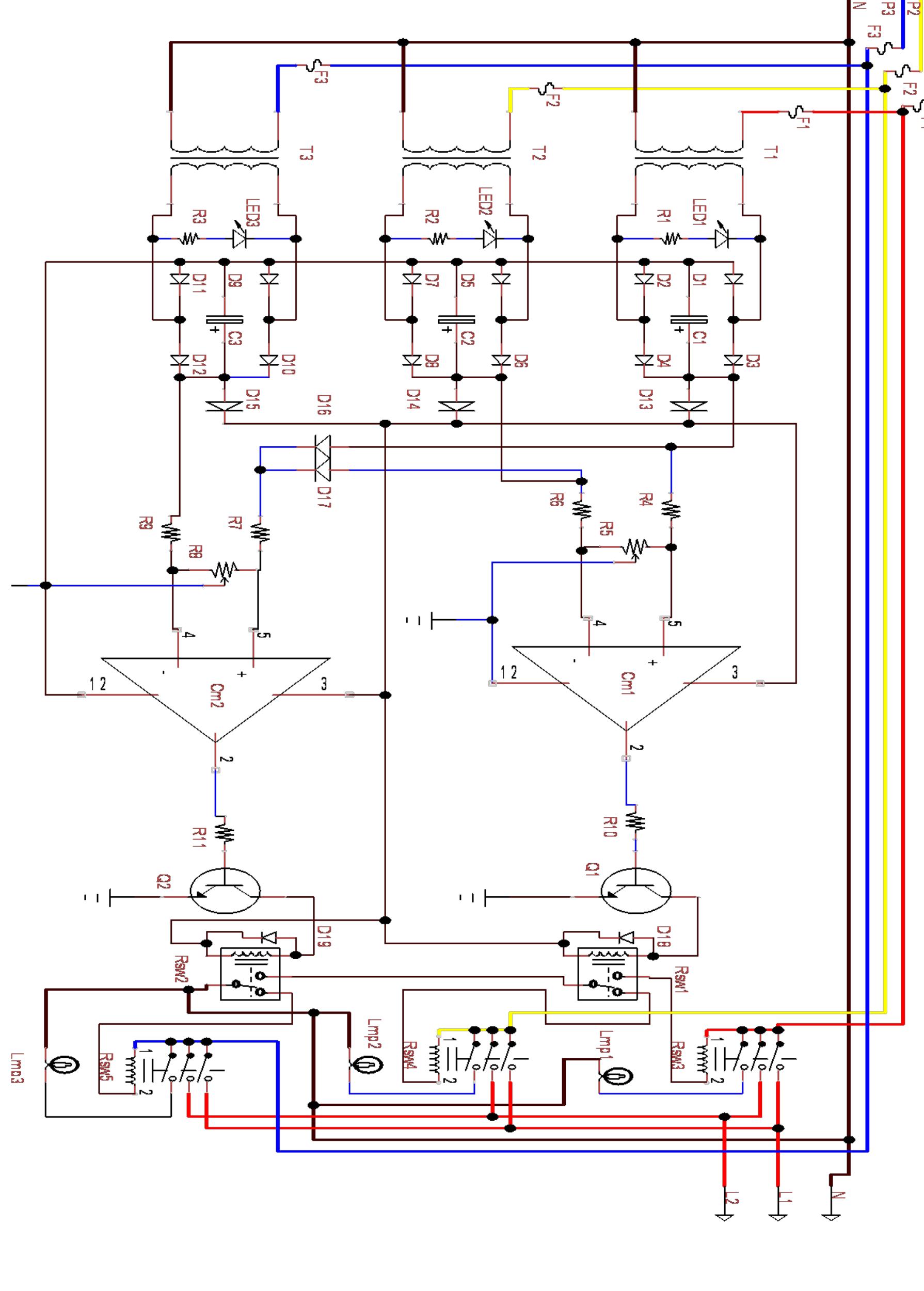 4 circuit diagram of automatic three phase change