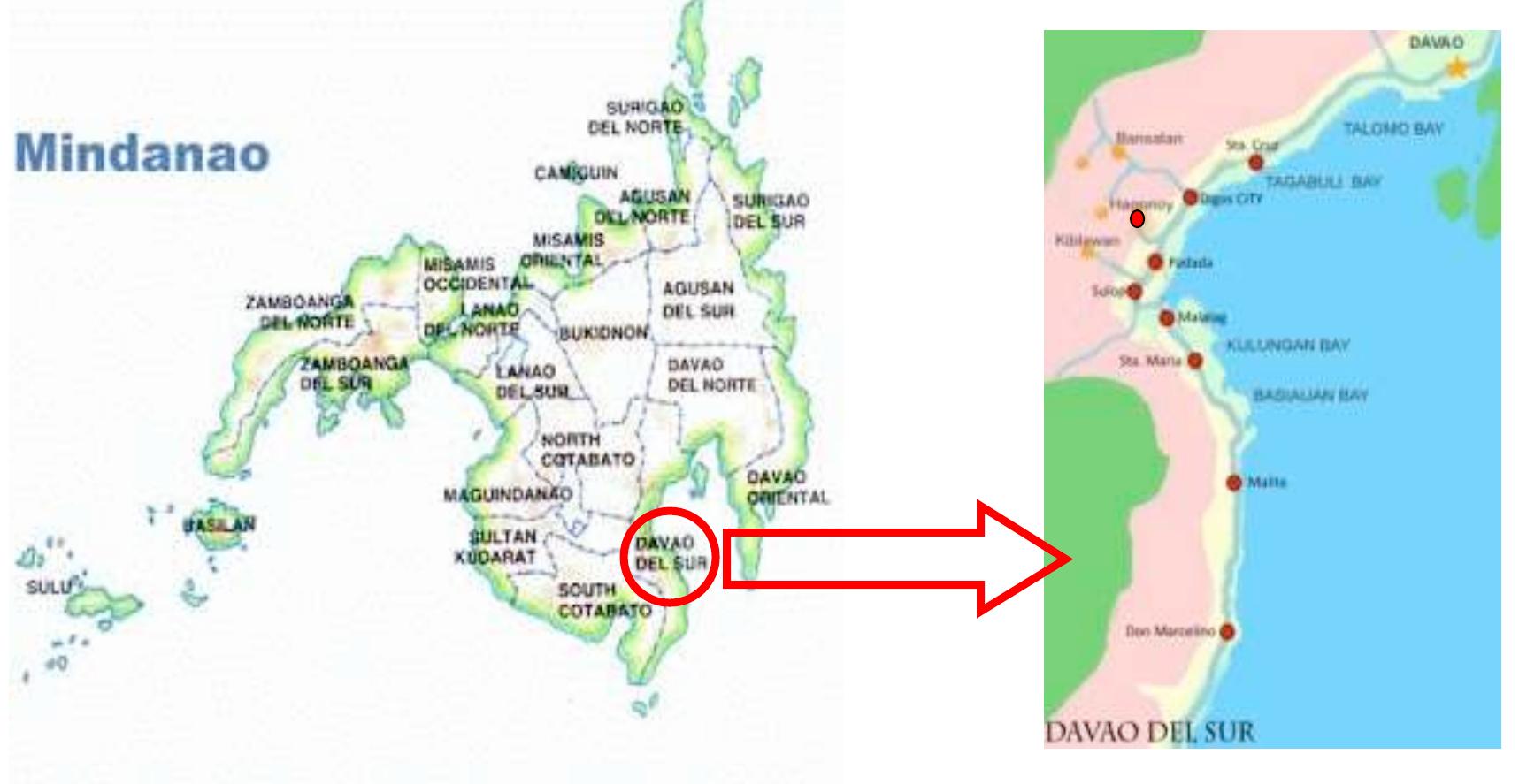 The map of davao del sur where