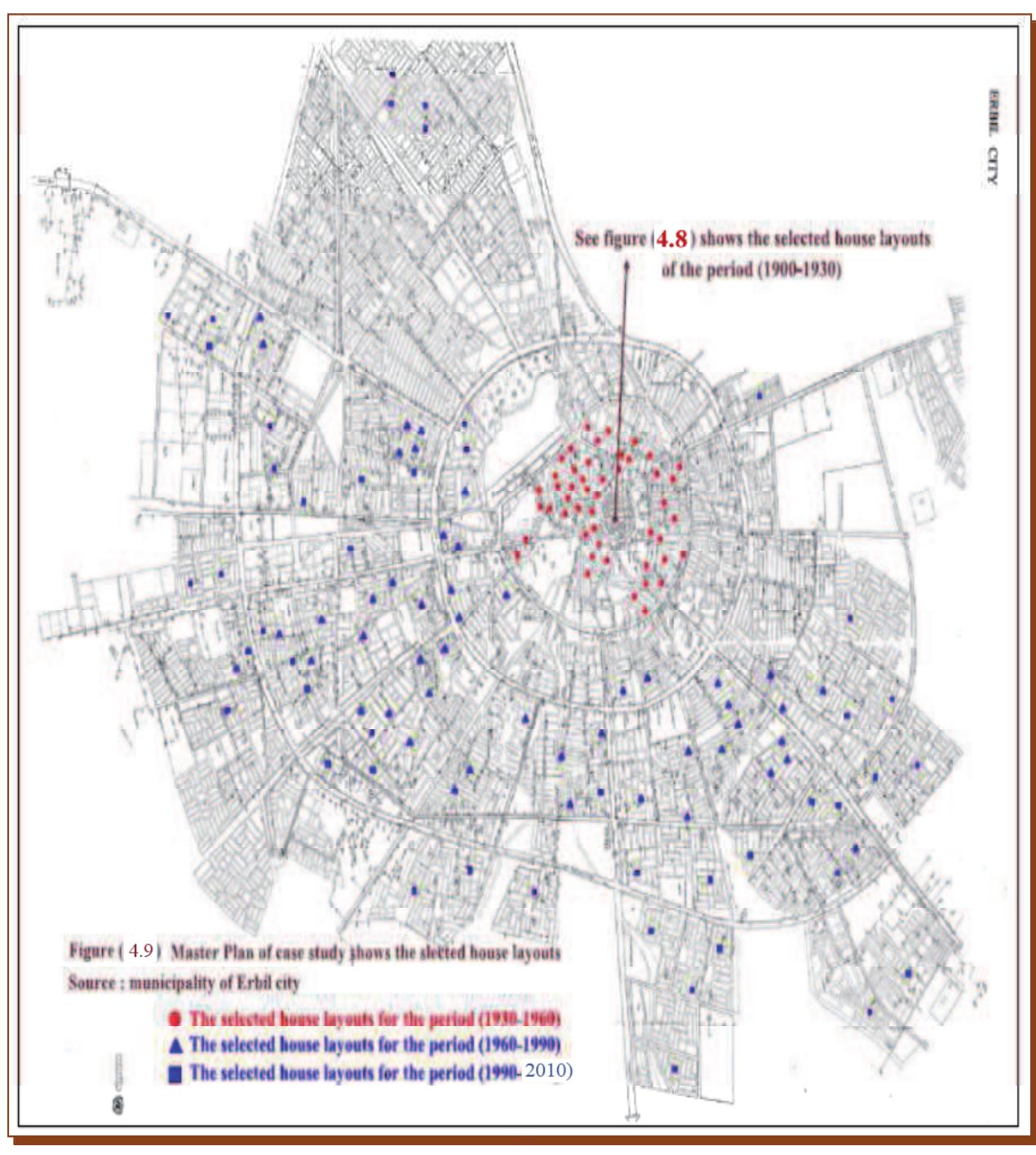 9: master plan of erbil city: shows the selected sample of