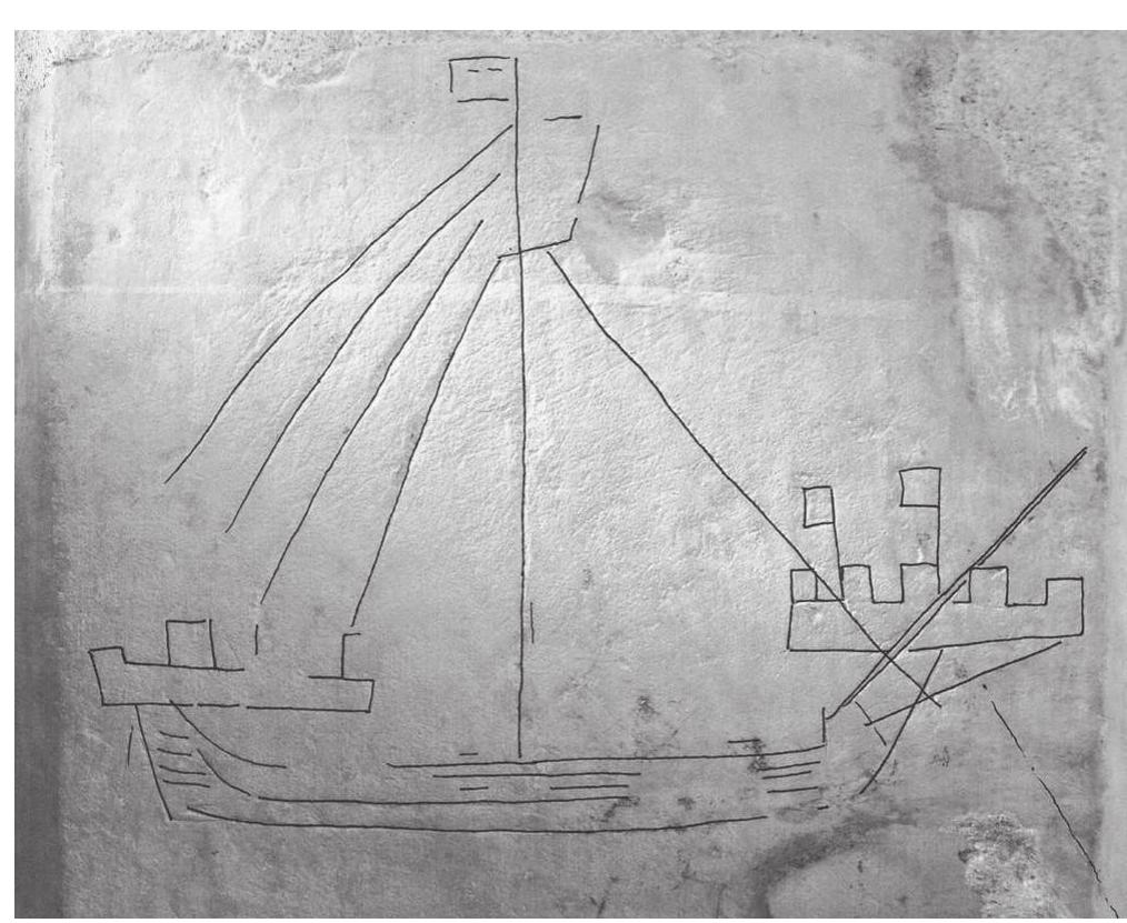 Graffito of a typical stylized cog dating from the