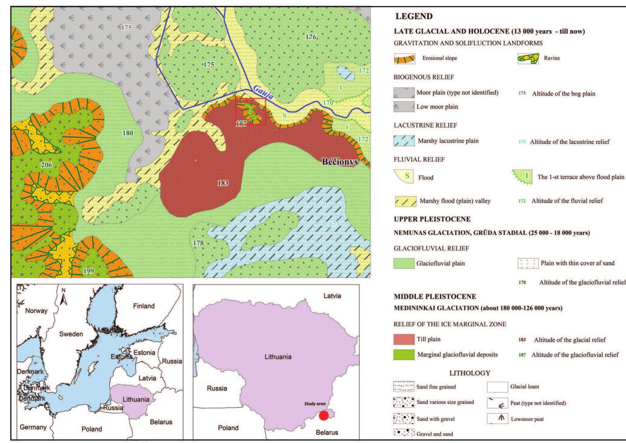 Quaternary geological-geomorphological map of the béecionys