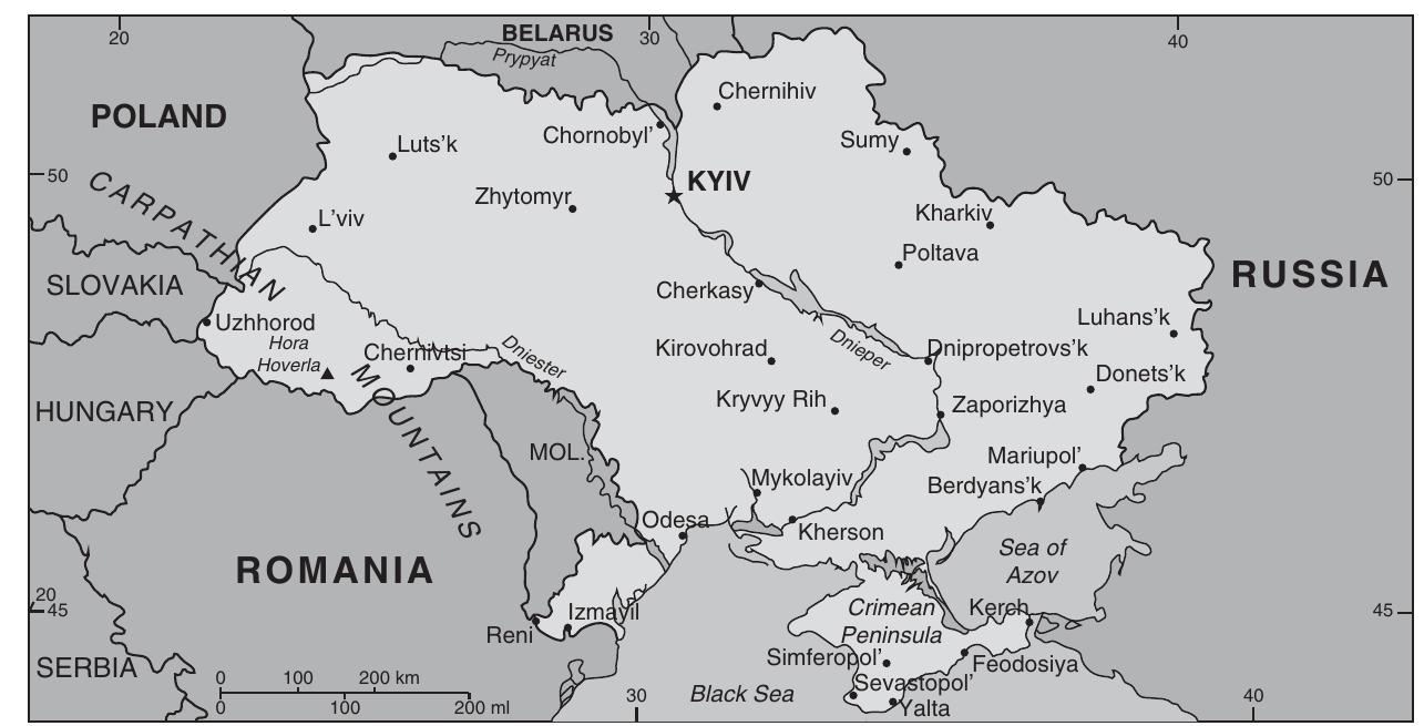 Map i map of ukraine (cia world factbook)