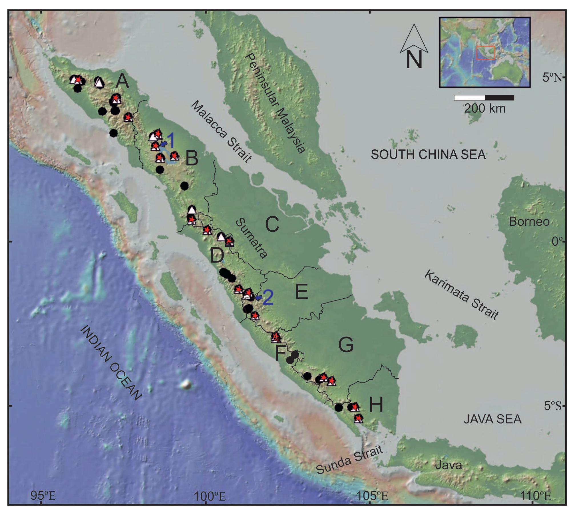 Sampling localities of adult and larva of chalcorana