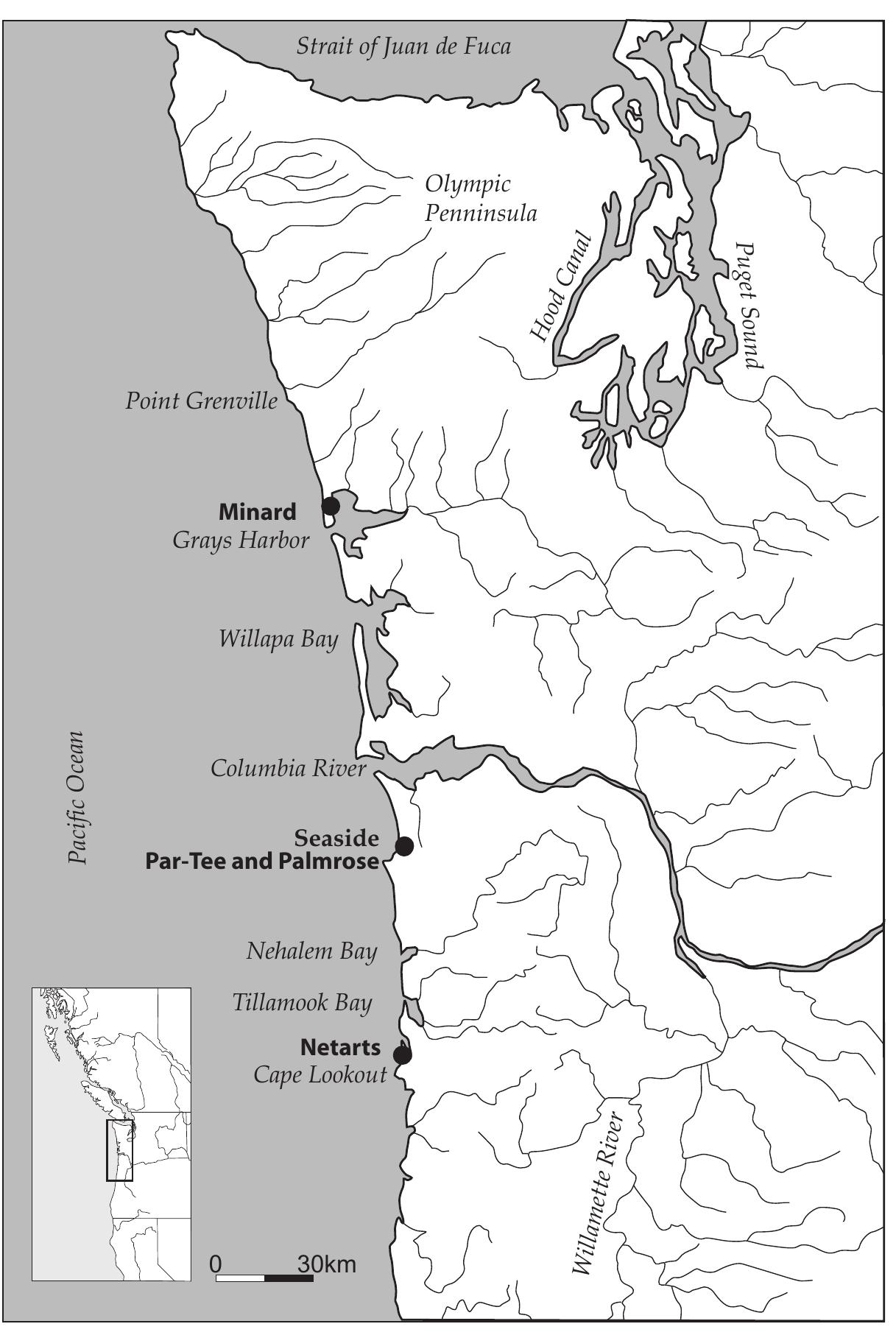 1. map of the northern oregon and southern washington