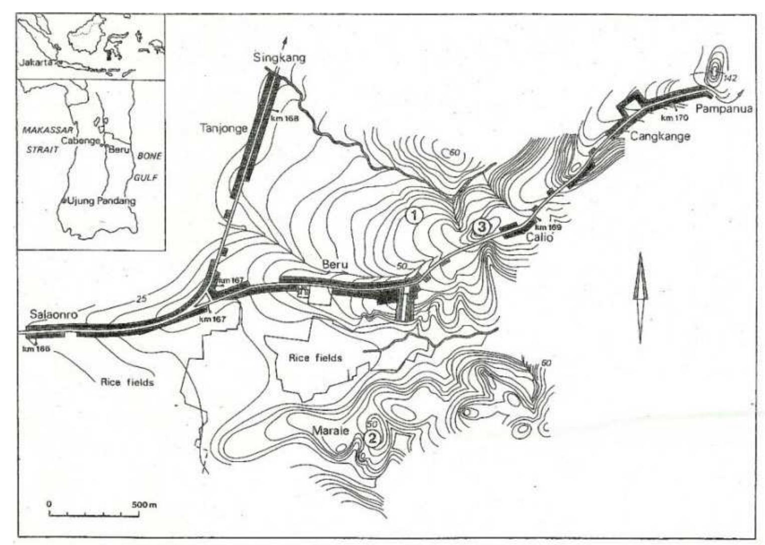 Map 3. detailed map of the sites beru and marale in south