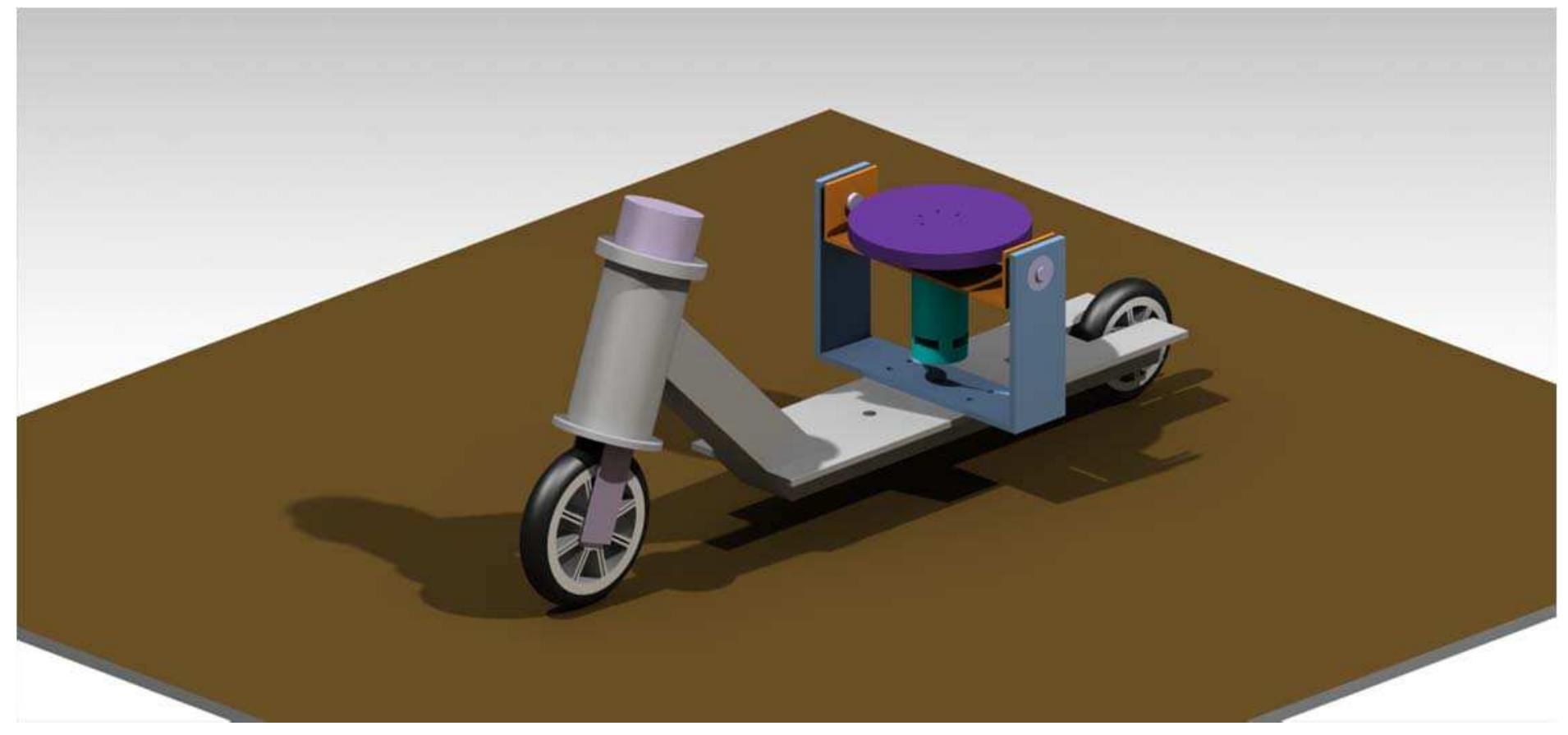 3-d model of the self-balancing mechanism on a two wheeler