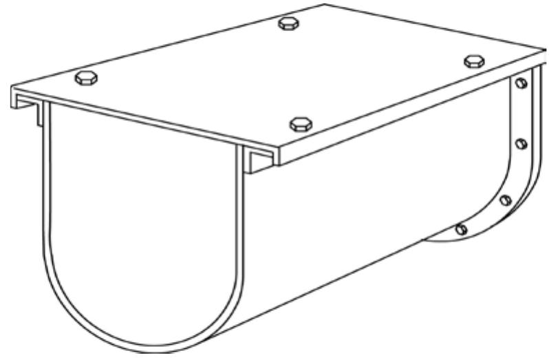 Angle flanged type trough with flanged and bolted cover