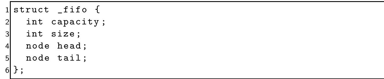 We next define struct _fifo. similar to the circular buffer