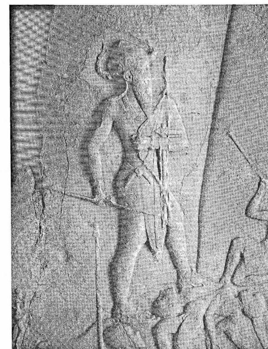 Detail, stela of naram-sin. is body. first, there is