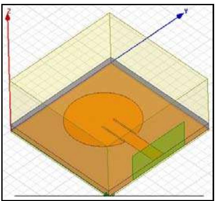 Hfss model of circular microstrip patch antenna iv.