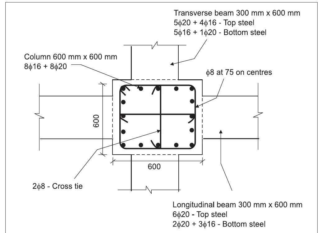 Revised reinforcement details for column and beams