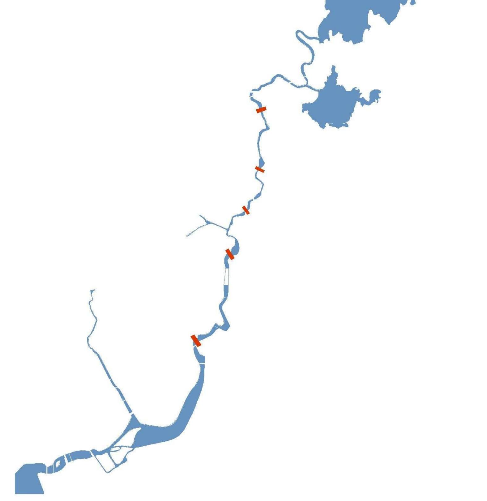 13: demarcation of the rubber dams b.1 as shown and marked
