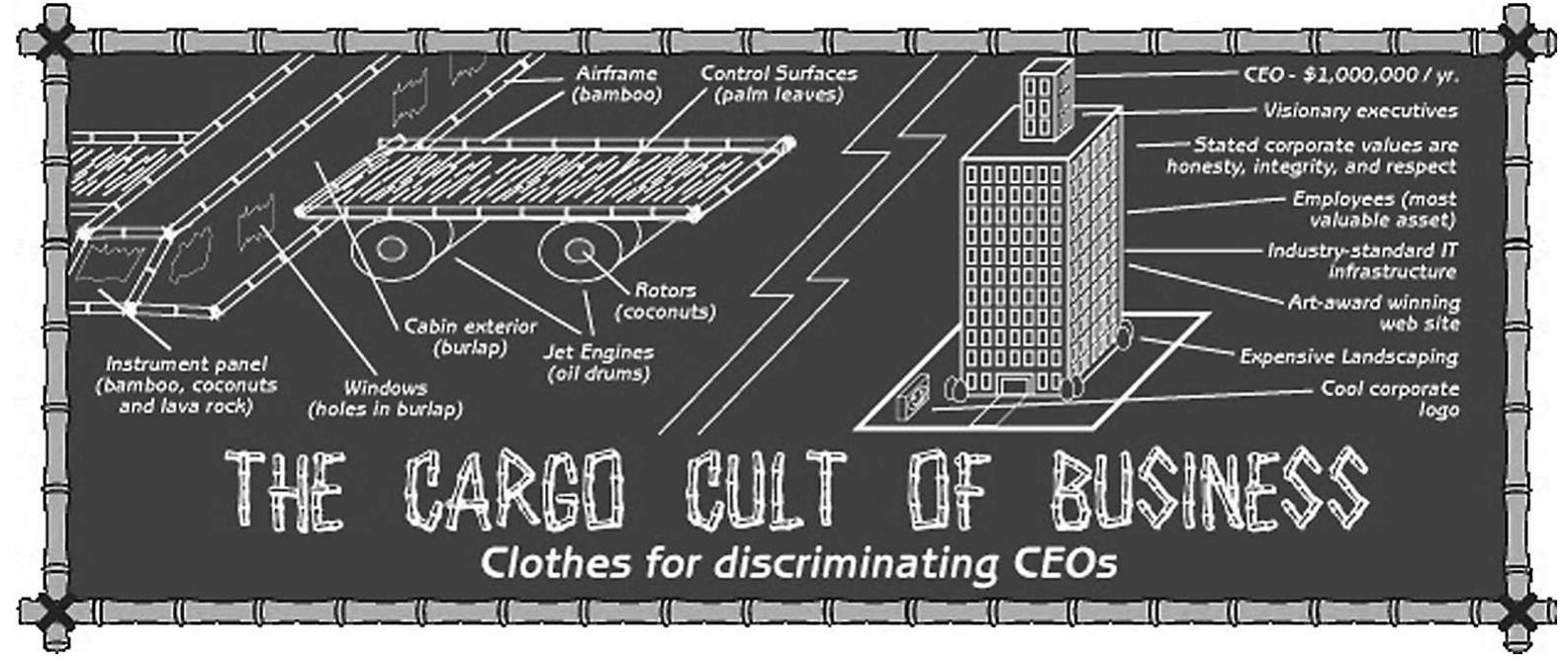 Cargo cult business bad mentality, lack of “know-how,”