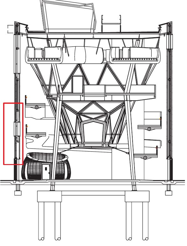 Section with area of detail shown in red, scale 1:500 2.