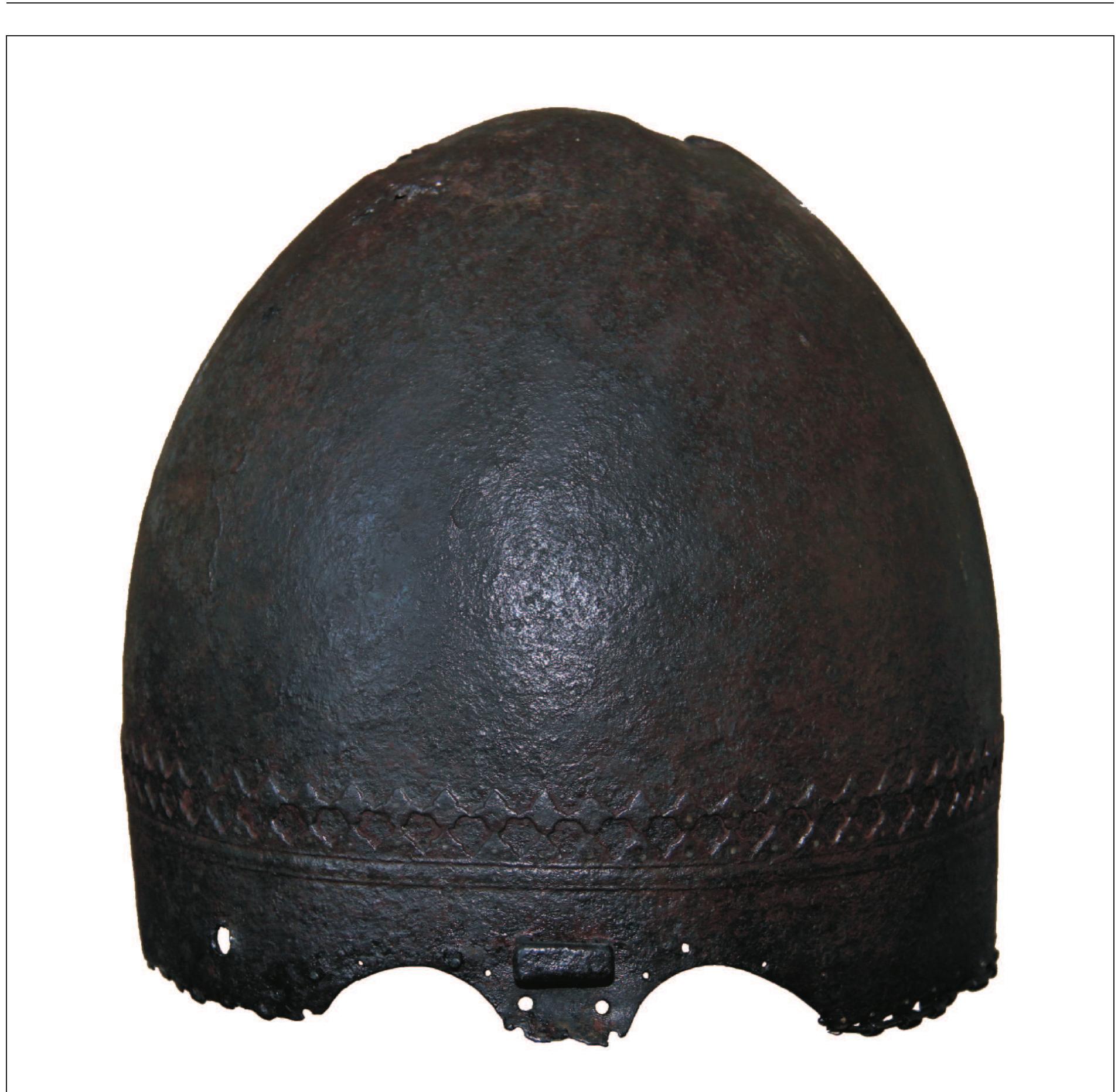 The helmet from the tsageri museum. photo by m. tsurtsumia.