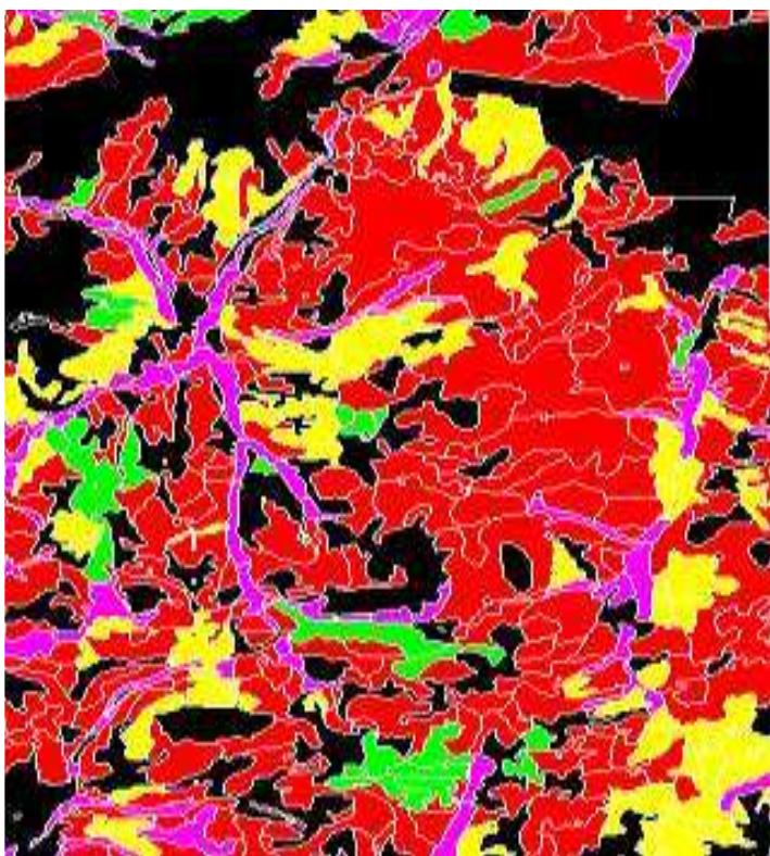 Soil erosion map for the study area.