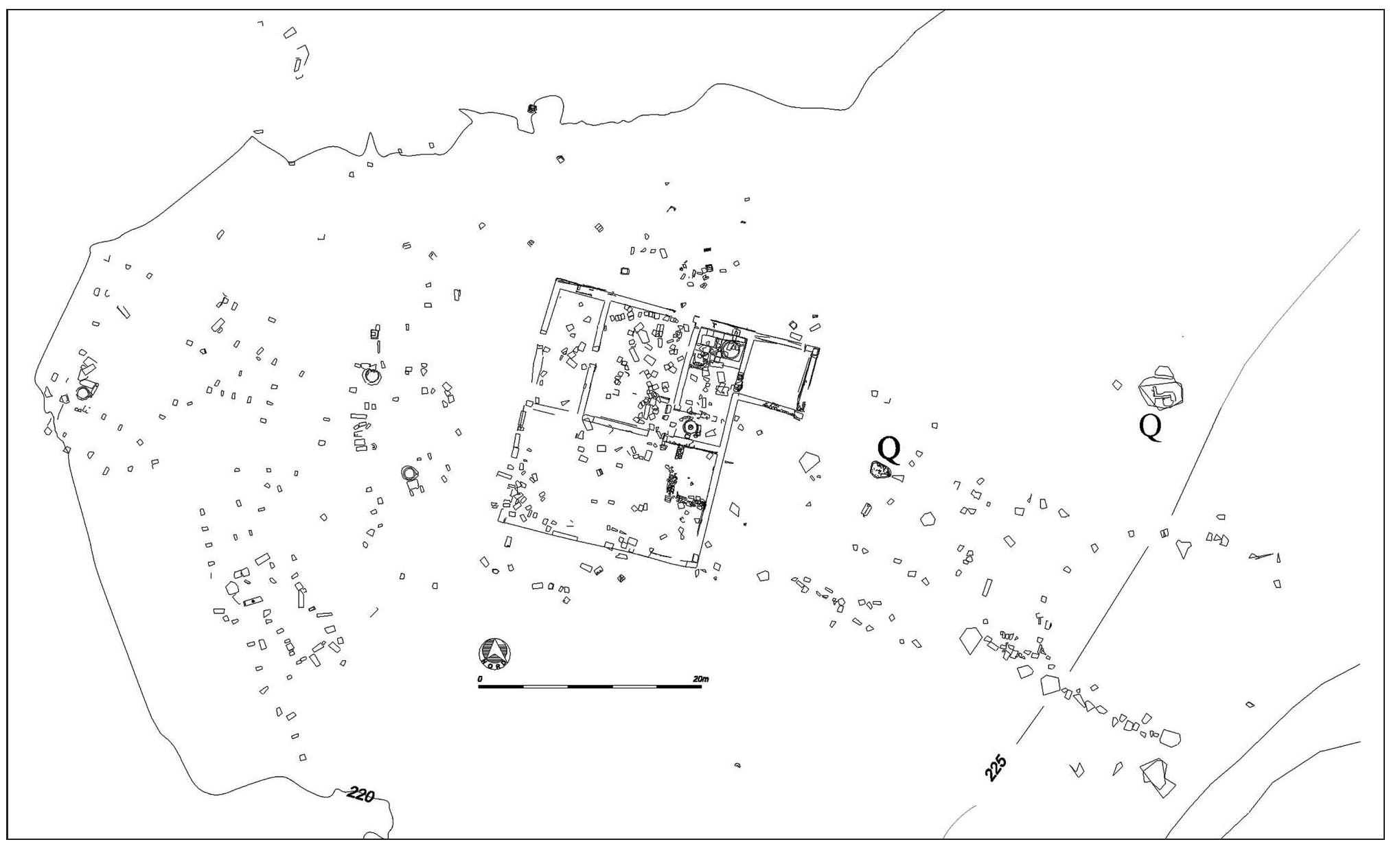 A. map of the romano-african ksar fatma villa with 2 small