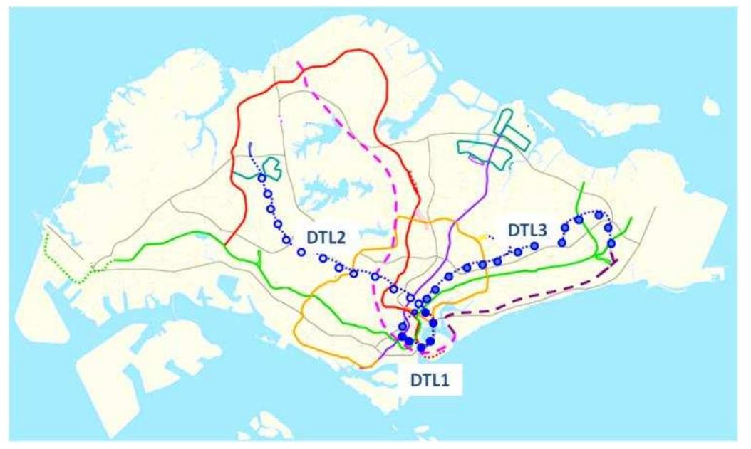 Map of downtown line in singapore the downtown line (dtl)