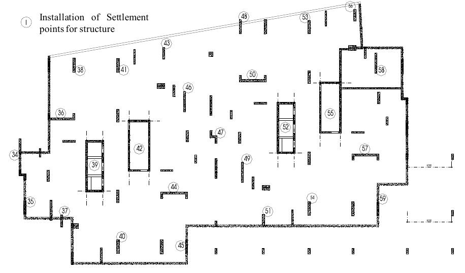 Monitoring point location plan for tower 2