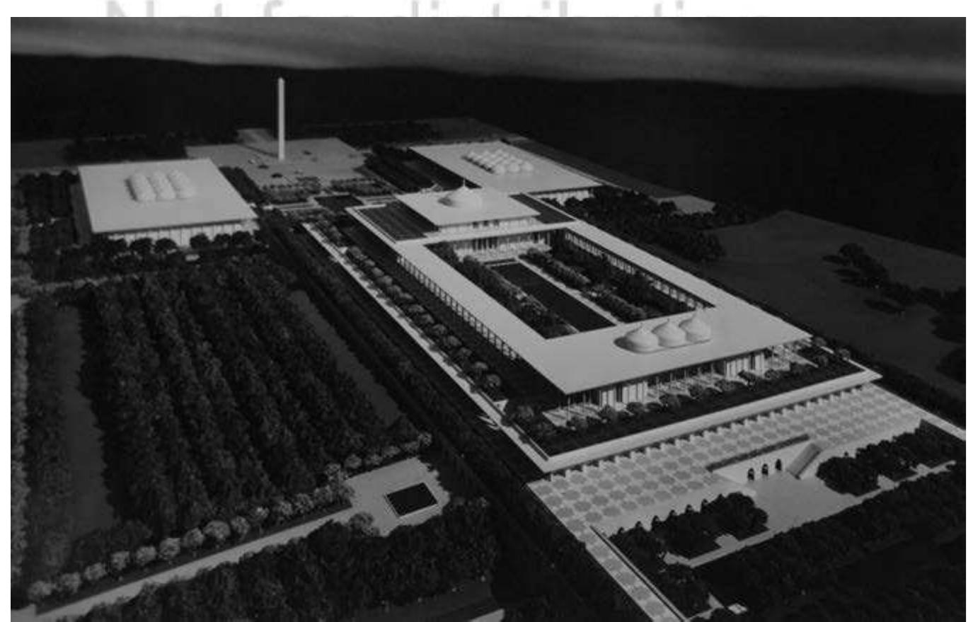 7 model of initial scheme of edward durell stone’s proposal