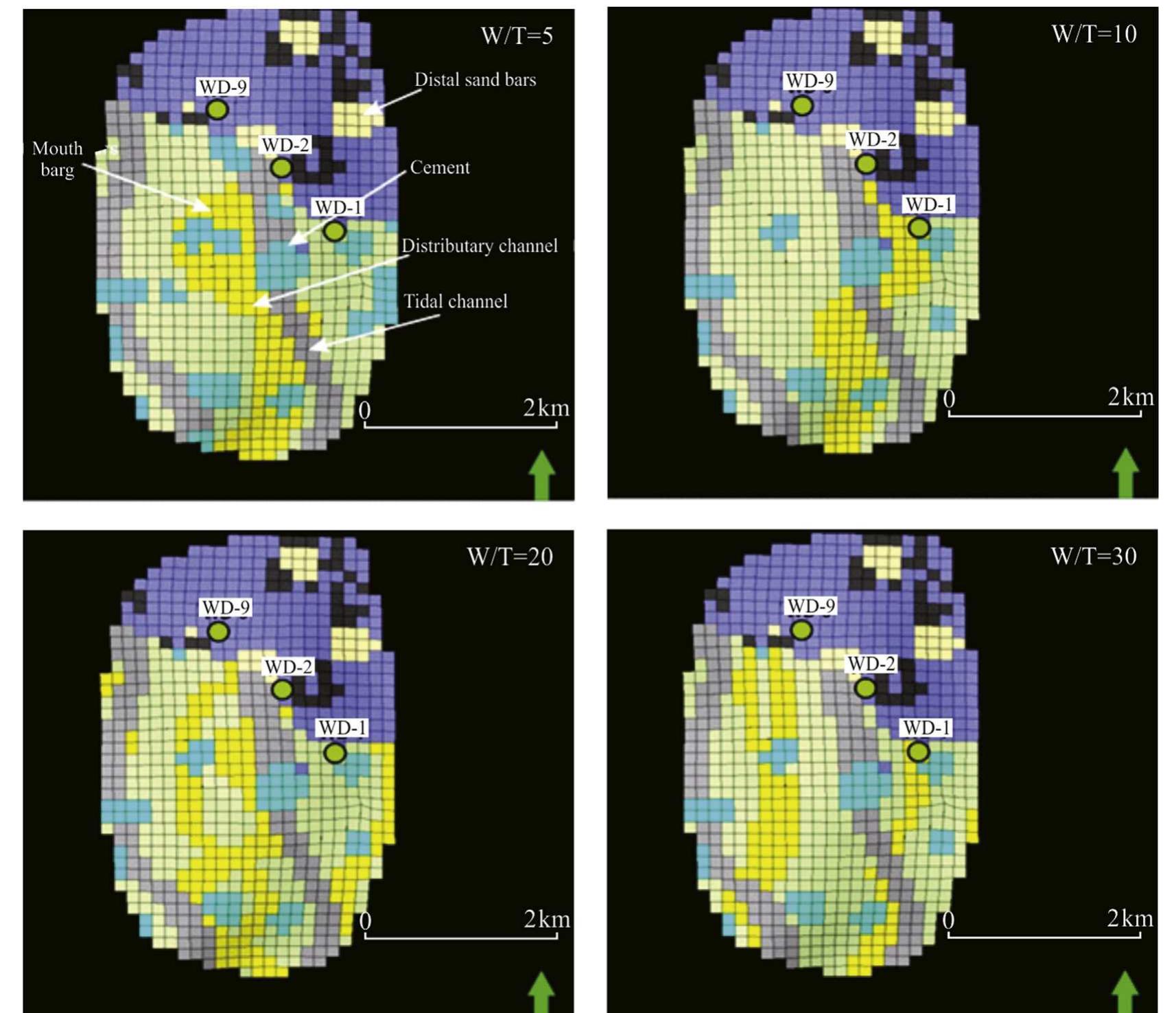 Facies models of the qawasim distal deltaic facies (zone 1)
