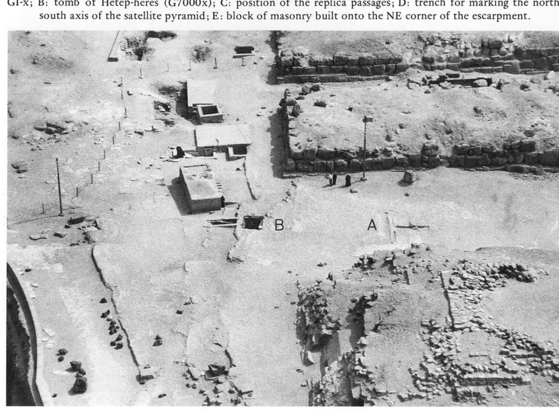 Unfinished pyramid cutting gi-x (a), and the tomb of