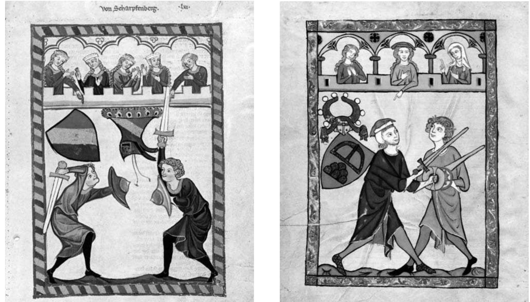 Sword and buckler fighting. the scenes here show wards and