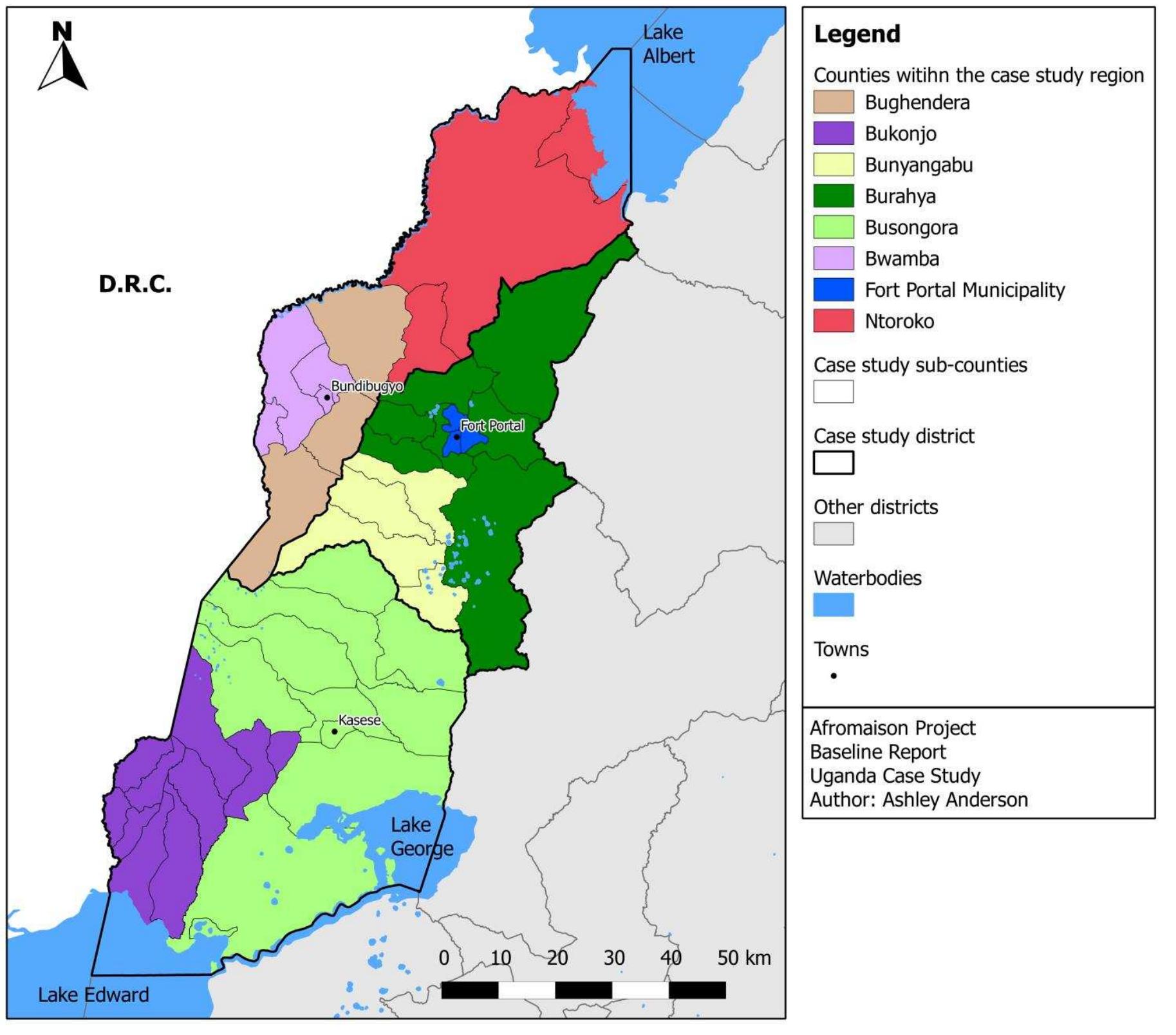Bundibugyo district is composed of three counties, ntoroko,
