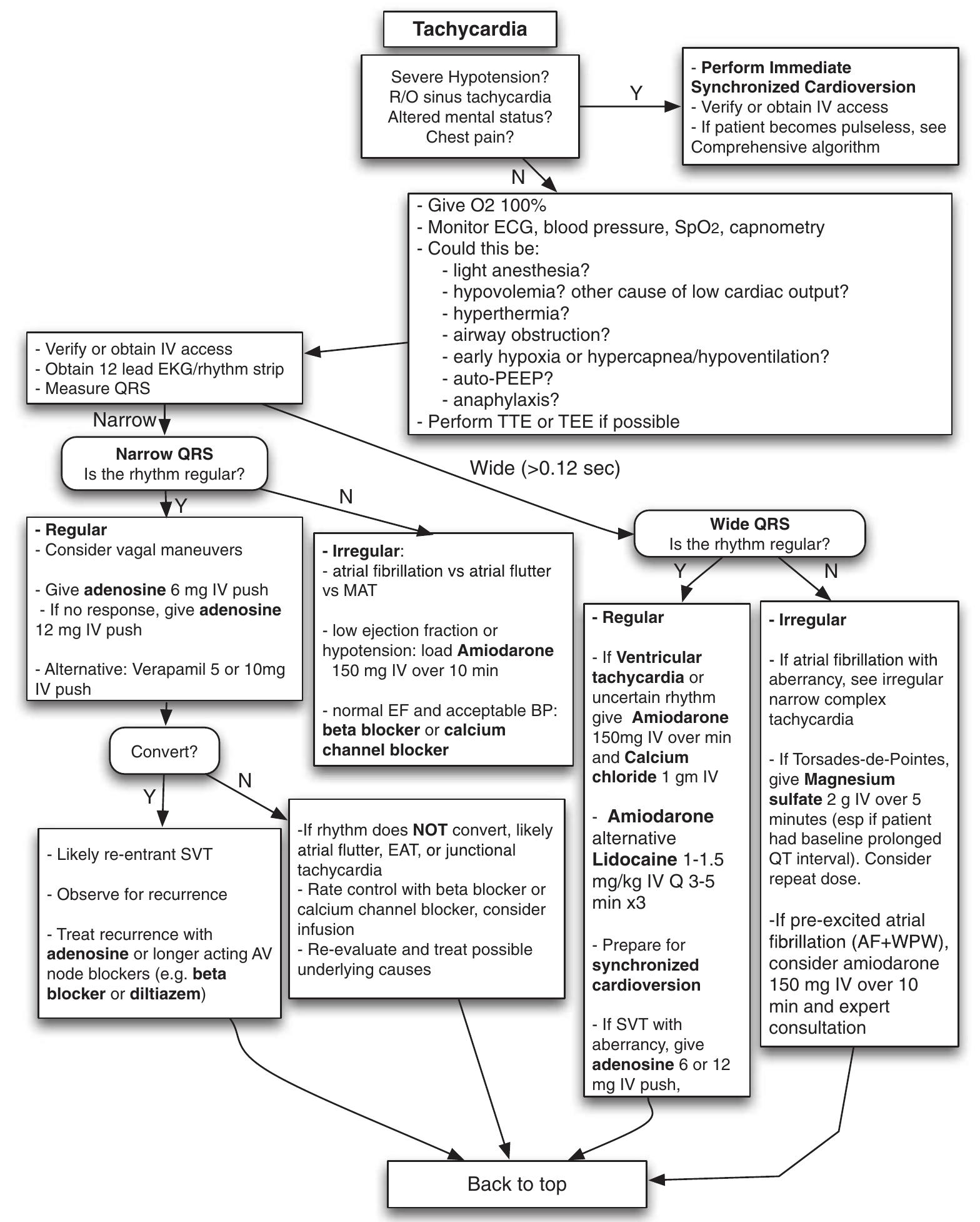 Tachycardia. adaptation of the acls algorithm for