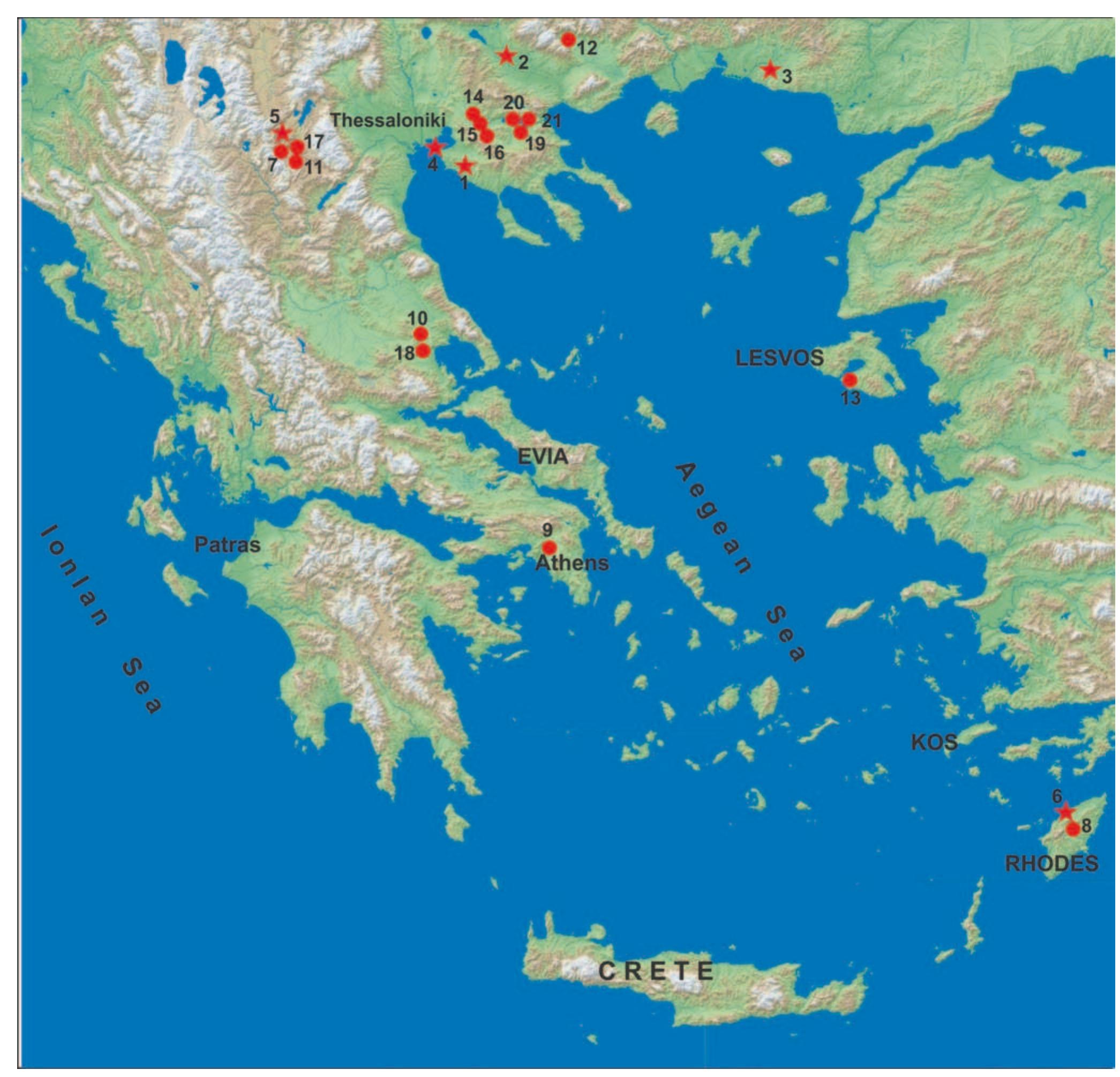 1 map of greece indicating the plio-pleistocene large mam-