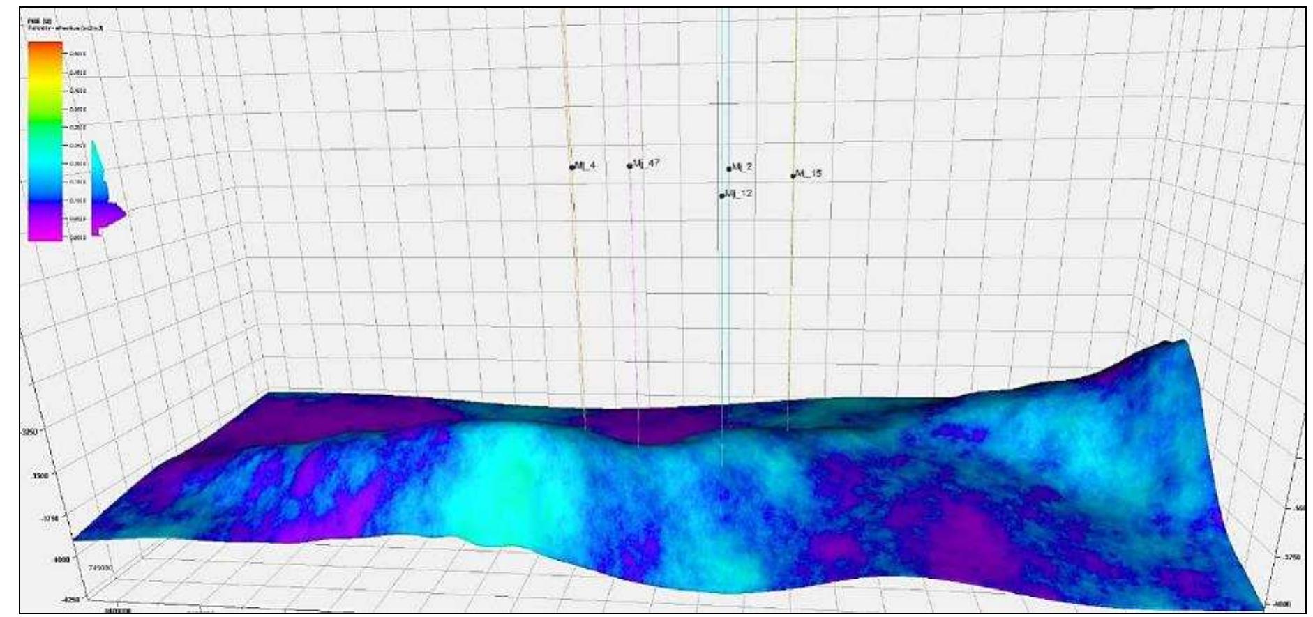 3d model of porosity distribution through the middle zone of