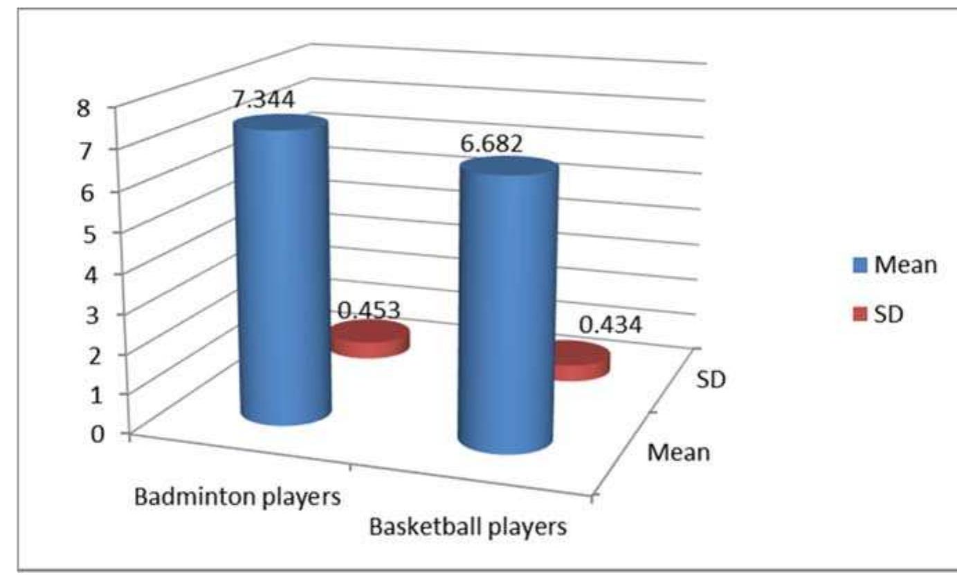 Graphical representation of comparison badminton and