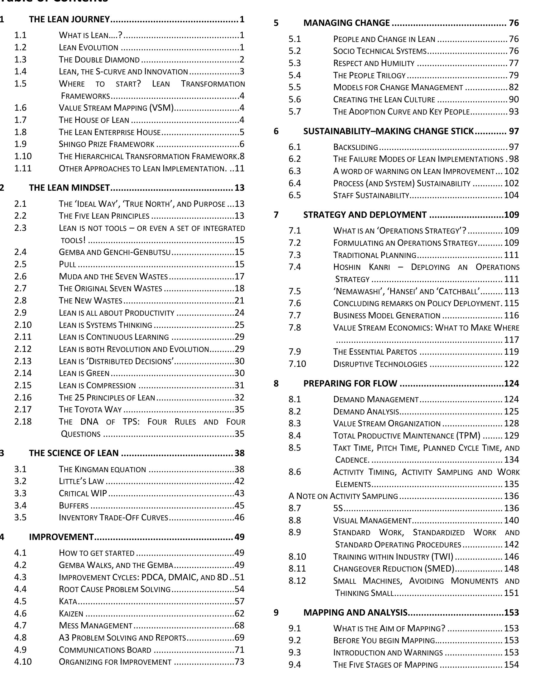 Table 1 - The Lean Toolbox 5thedition