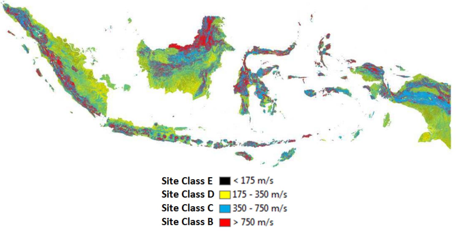 Site class map of indonesia based on the conversion table