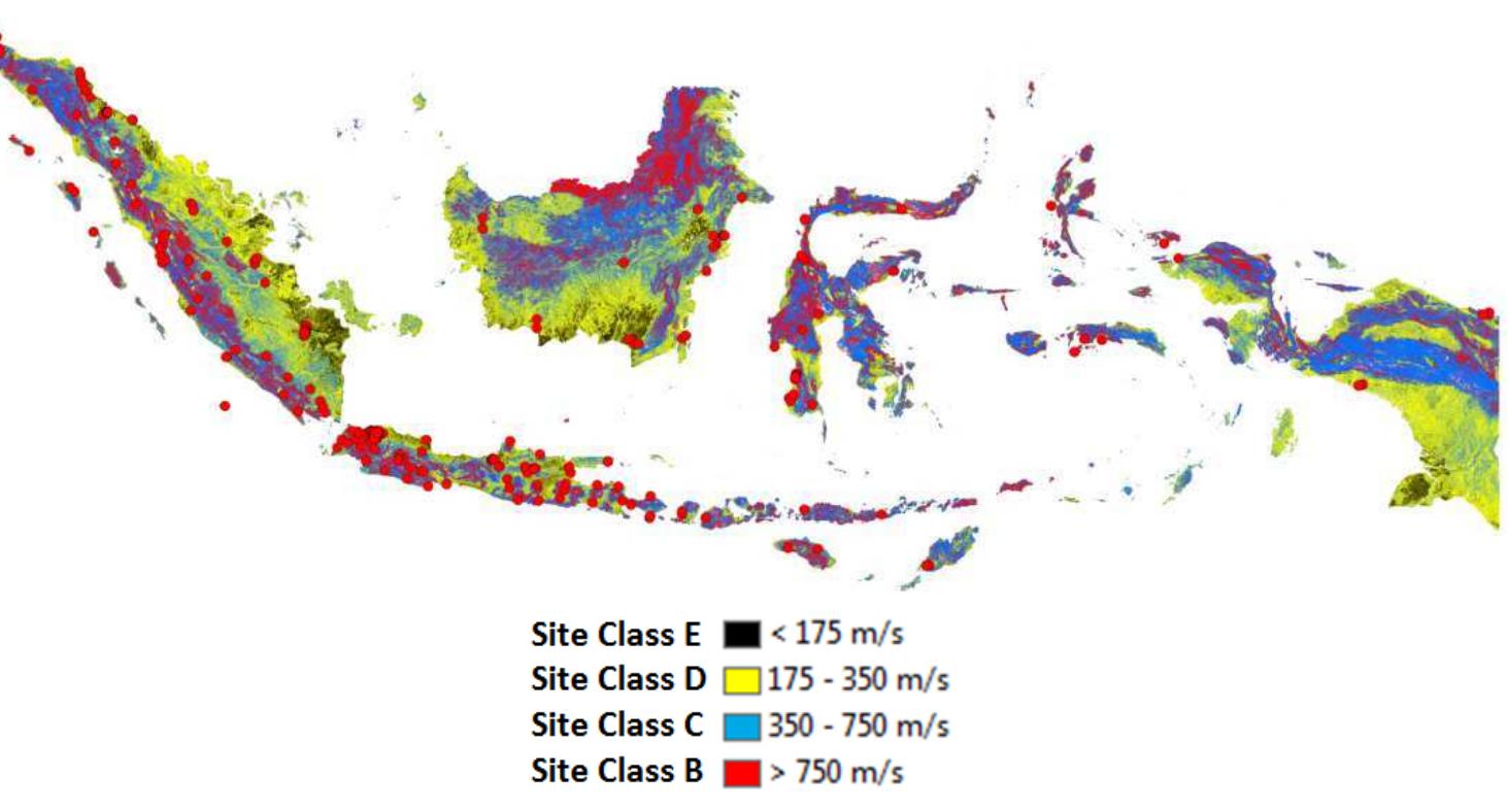 Site class map of indonesia based on the conversion table