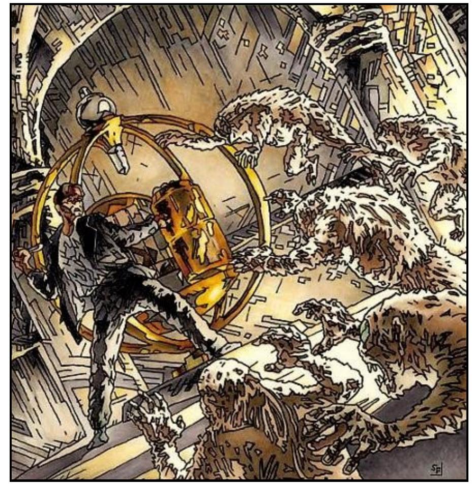 Seth frail, illustration for h. g. wells, the time machine.