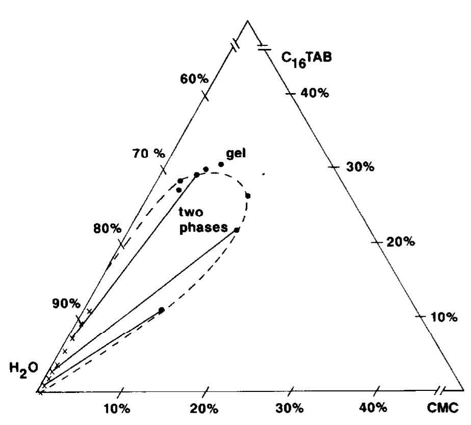Partial phase diagram of the system cmc (sample