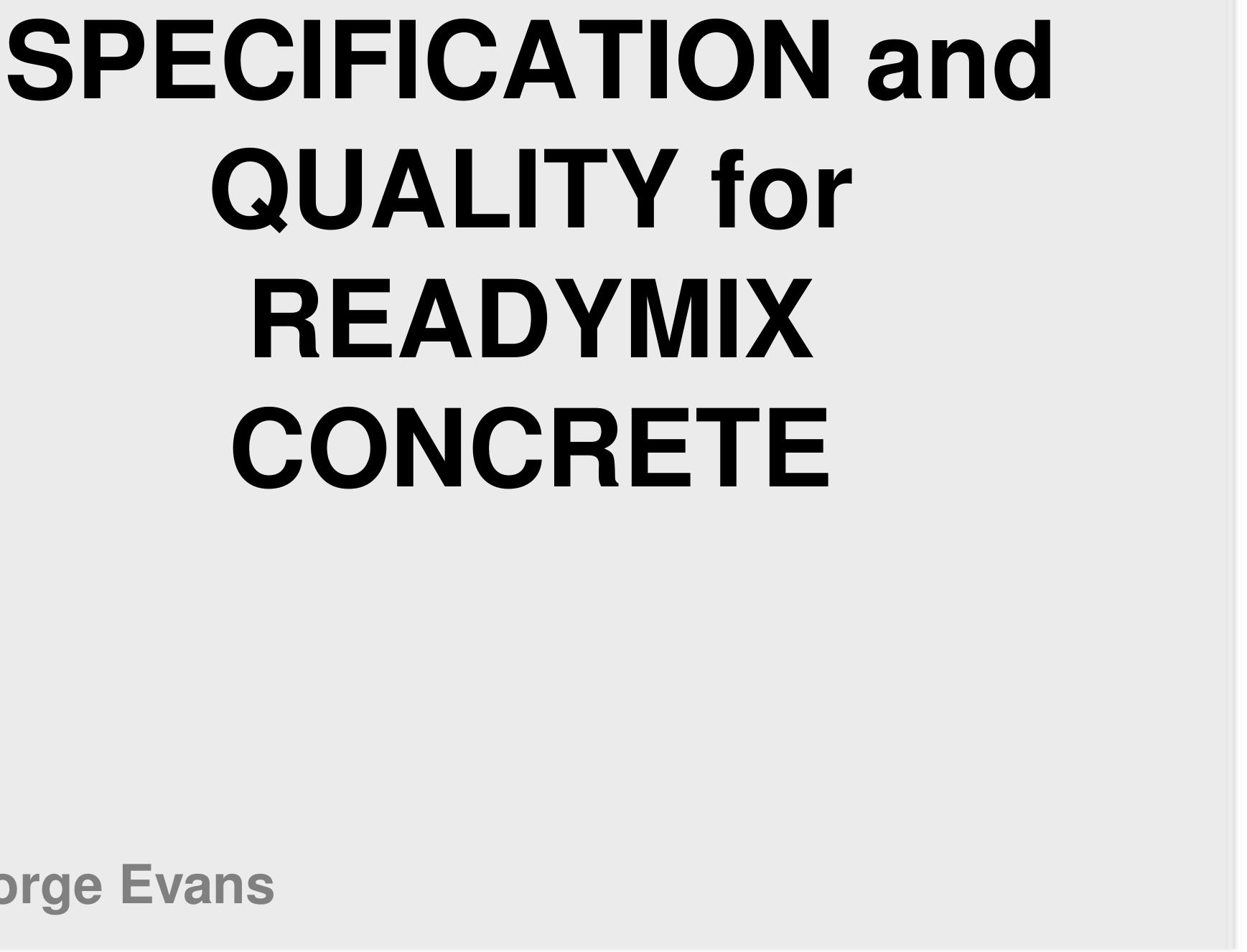 (PDF) SPECIFICATION and QUALITY for READYMIX CONCRETE