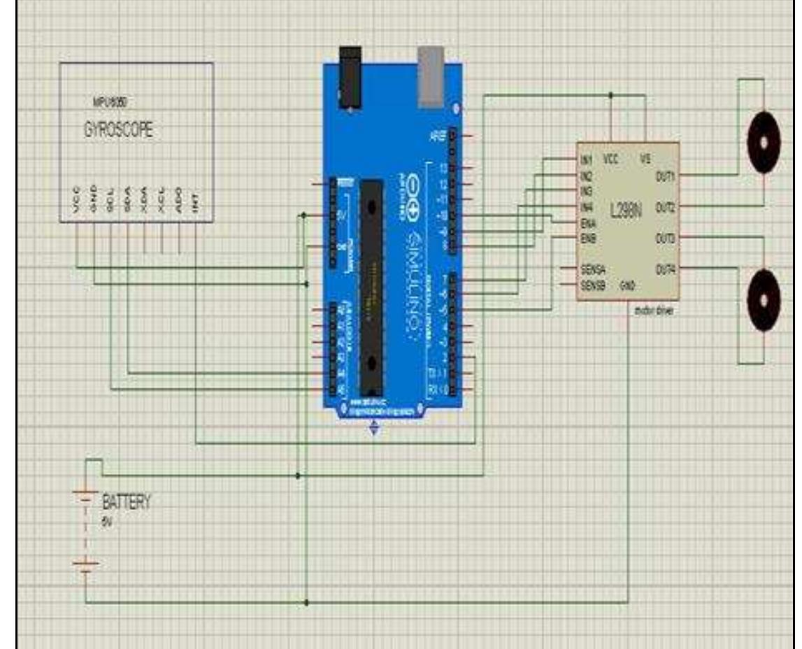Circuit diagram of self balancing vehicle correspondily